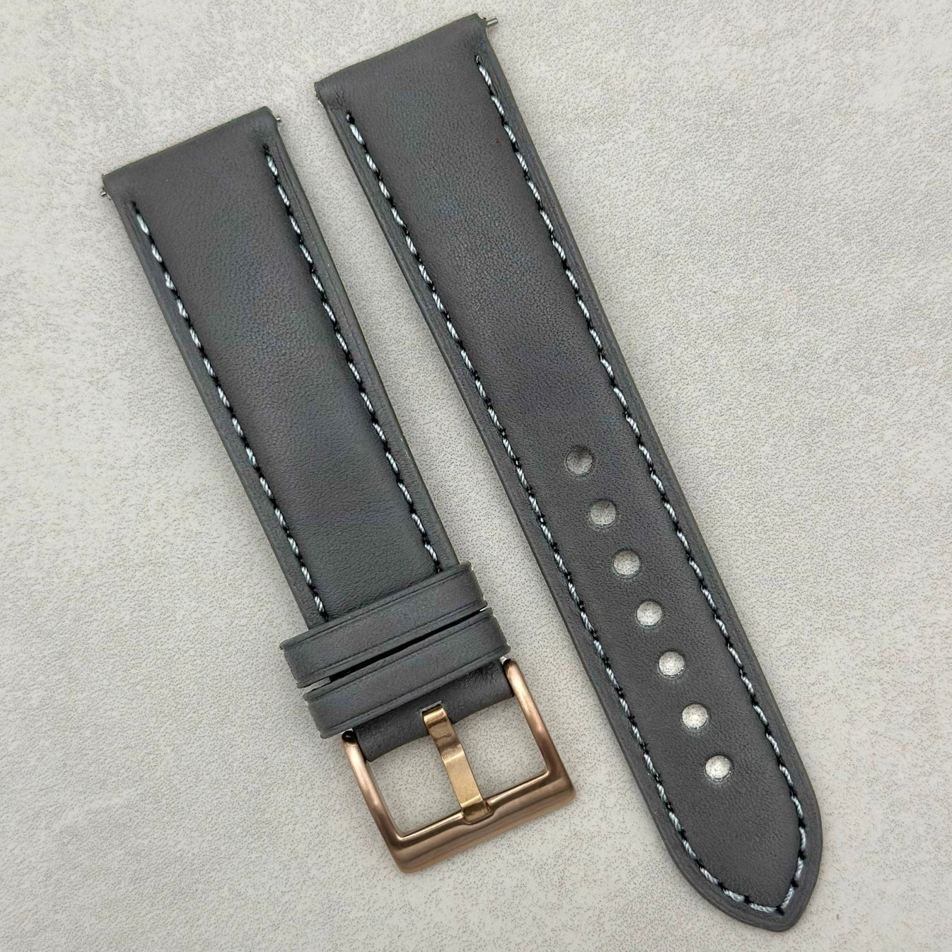 The Athens: Slate Grey Full Grain Leather Watch Strap – Watch and Strap Co