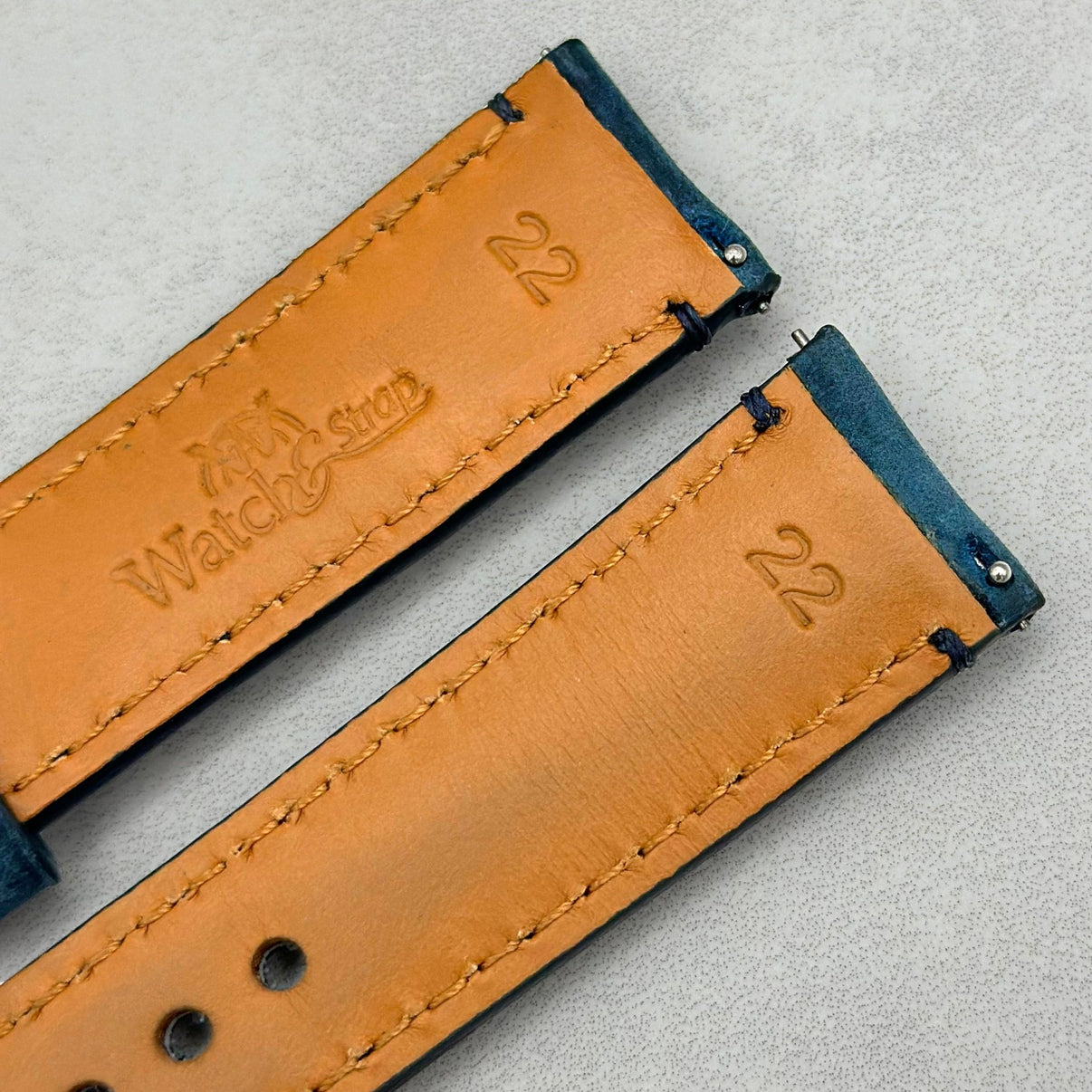 The Austin: Air Force Blue Full Grain Leather Watch Strap – watchandstrapco