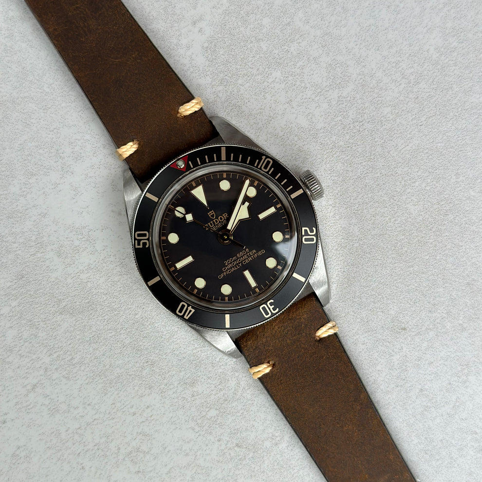 Chocolate Brown Vintage Full Grain Leather Watch Strap – Watch and Strap Co