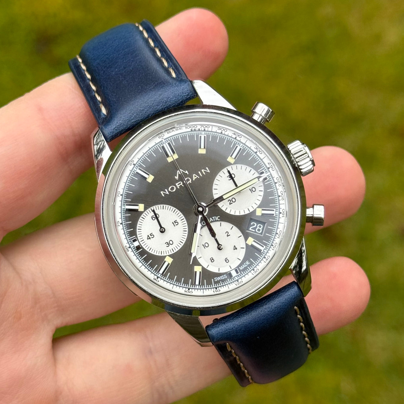 The Oxford: Handmade Navy Blue Calf Leather Watch Strap Quick Release ...