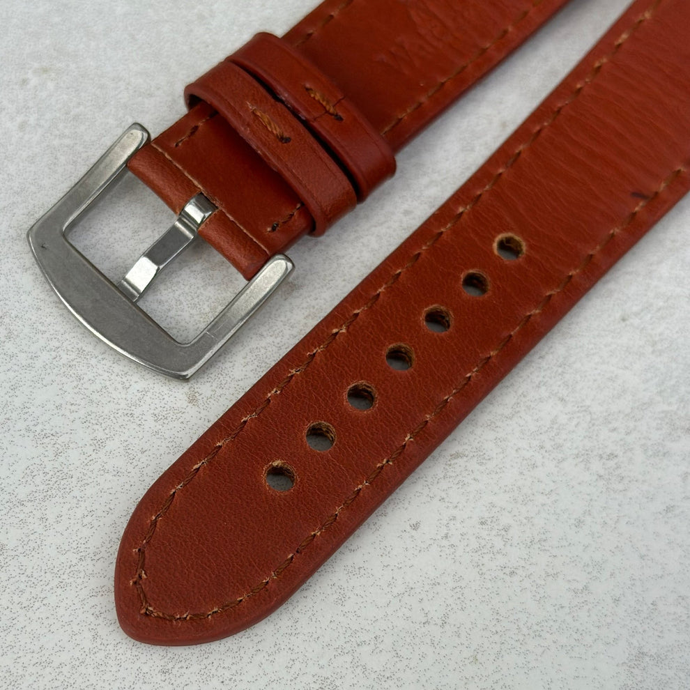The Athens: Smoked Cinnamon Full Grain Leather Watch Strap – Watch and ...