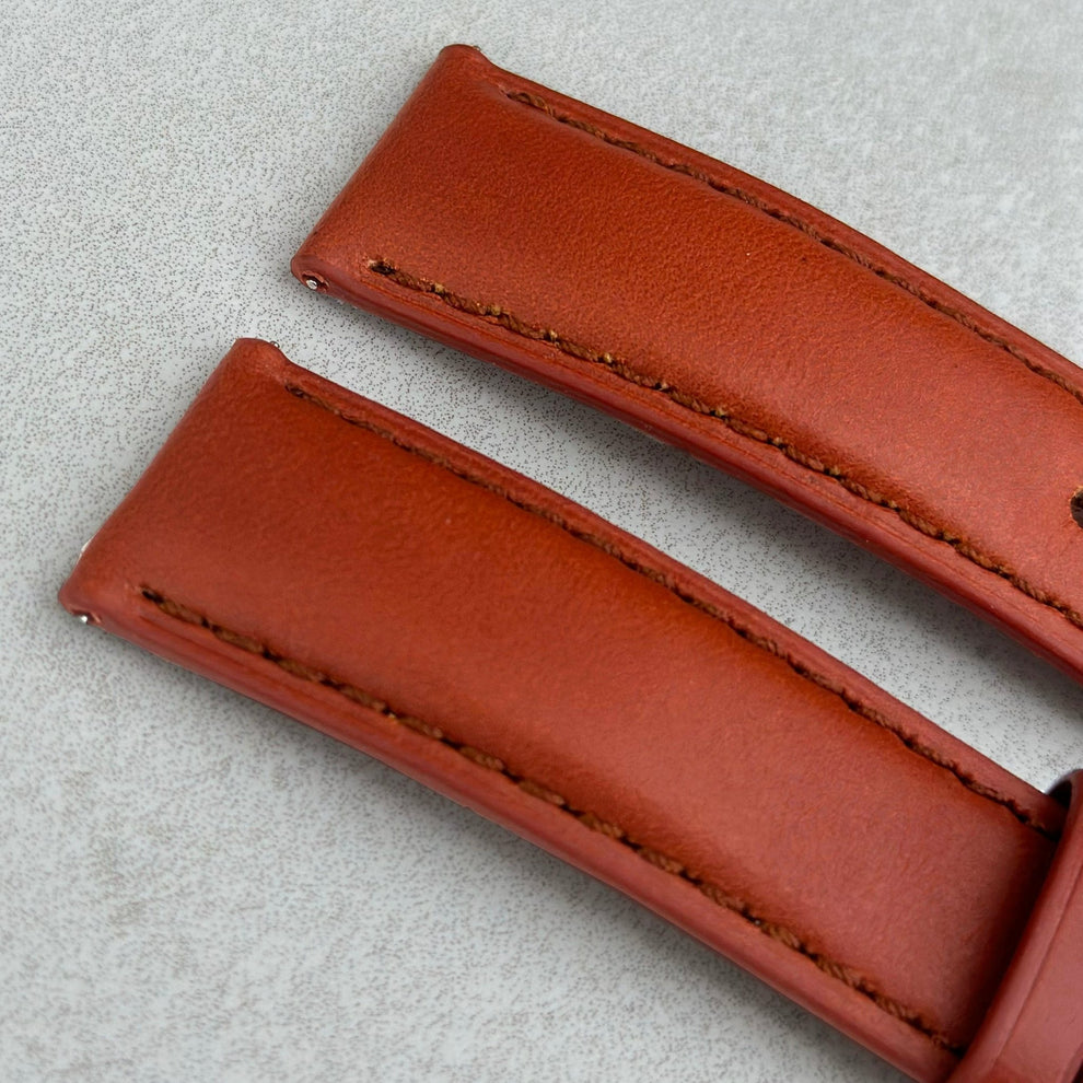 The Athens: Smoked Cinnamon Full Grain Leather Watch Strap – Watch and ...