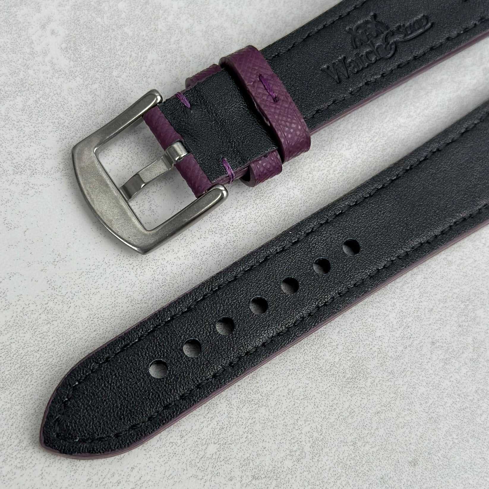 The Florence: Royal Purple Saffiano Leather Watch Strap – Watch and ...