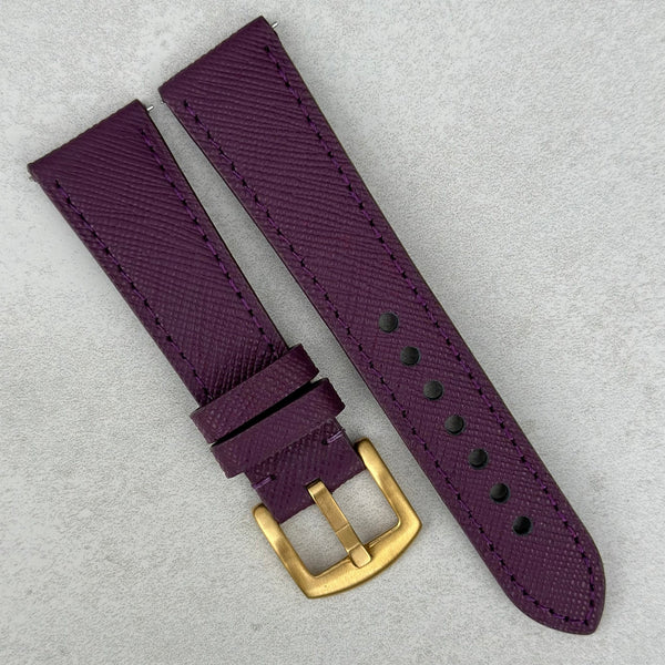 The Florence: Royal Purple Saffiano Leather Watch Strap – Watch and ...